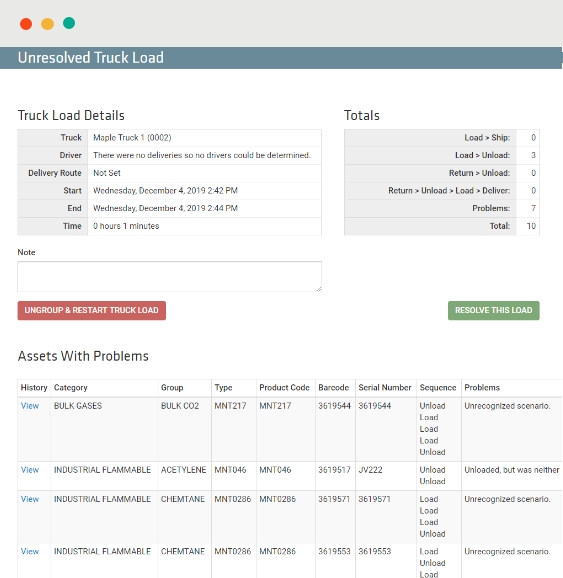 Truck Reconciliation & Manifest Module for Returnable Container Software | TrackAbout